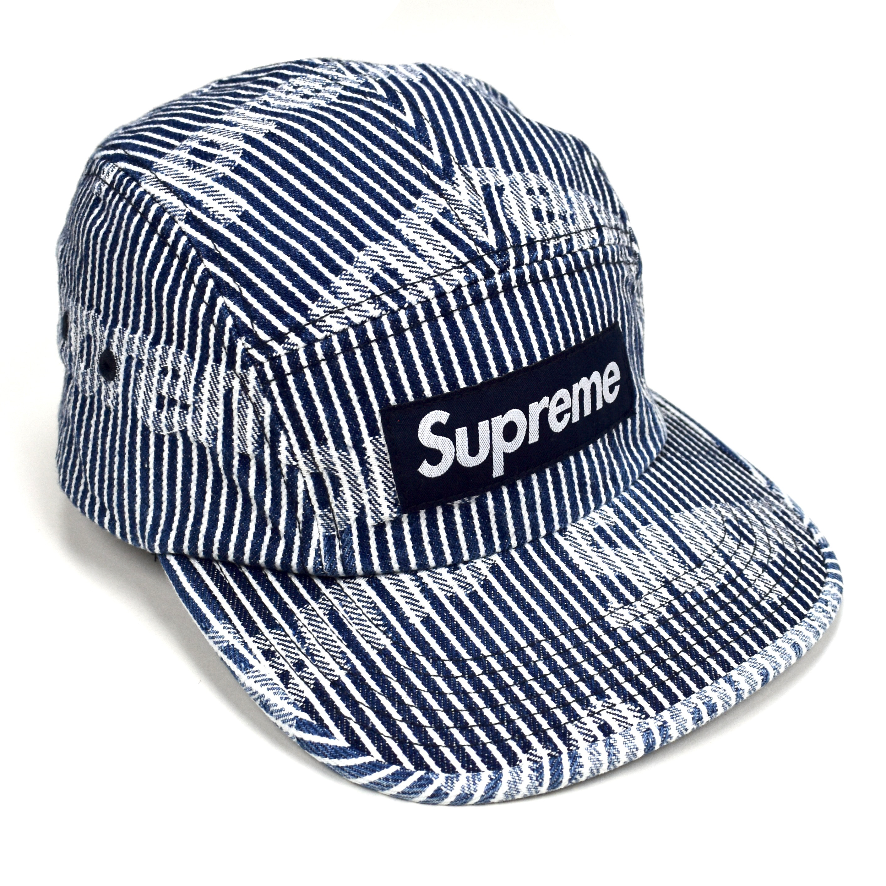 Supreme - Stripe Denim Box Logo Hat – eluXive