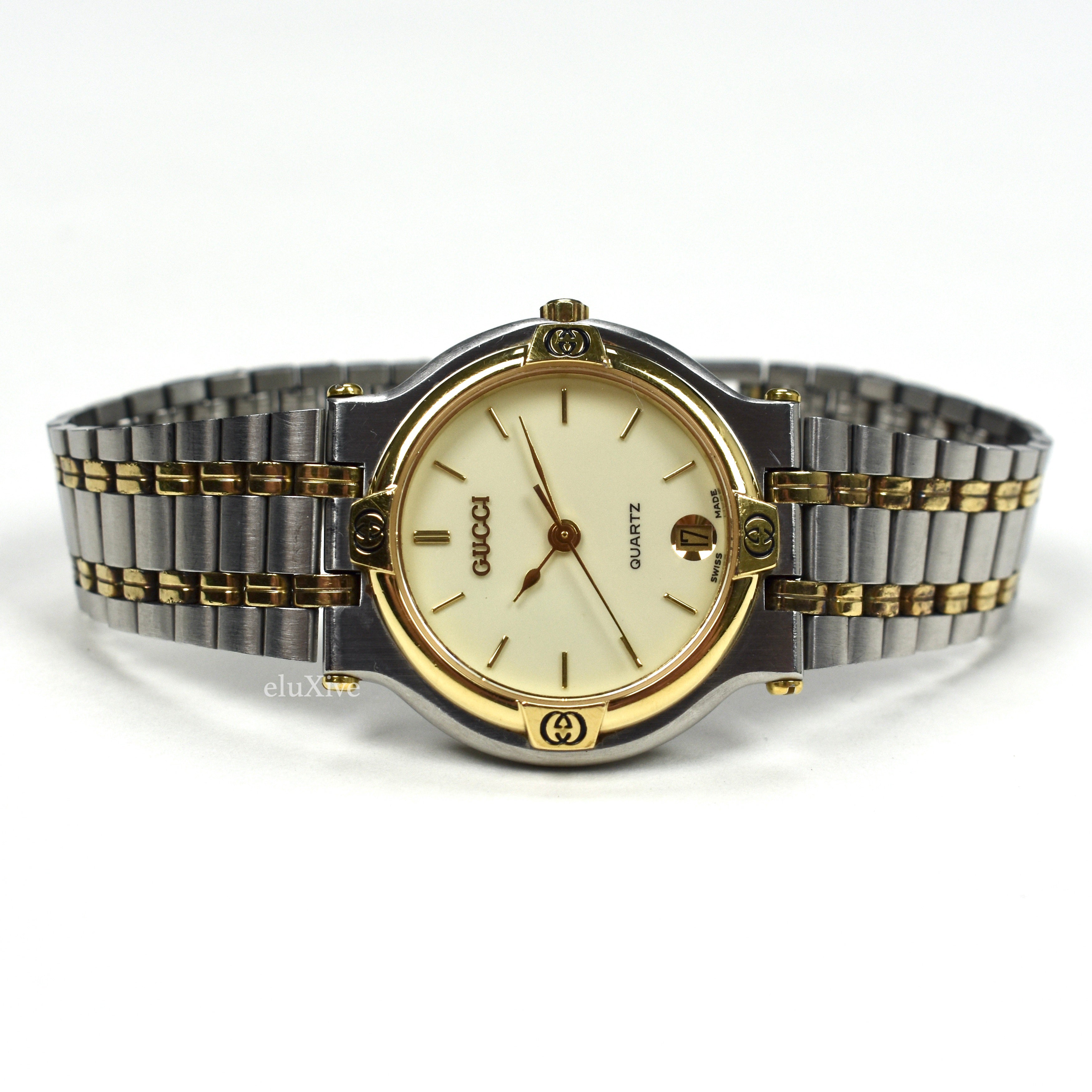 Gucci - 9000M Gold / Steel Cream Dial Watch – eluXive