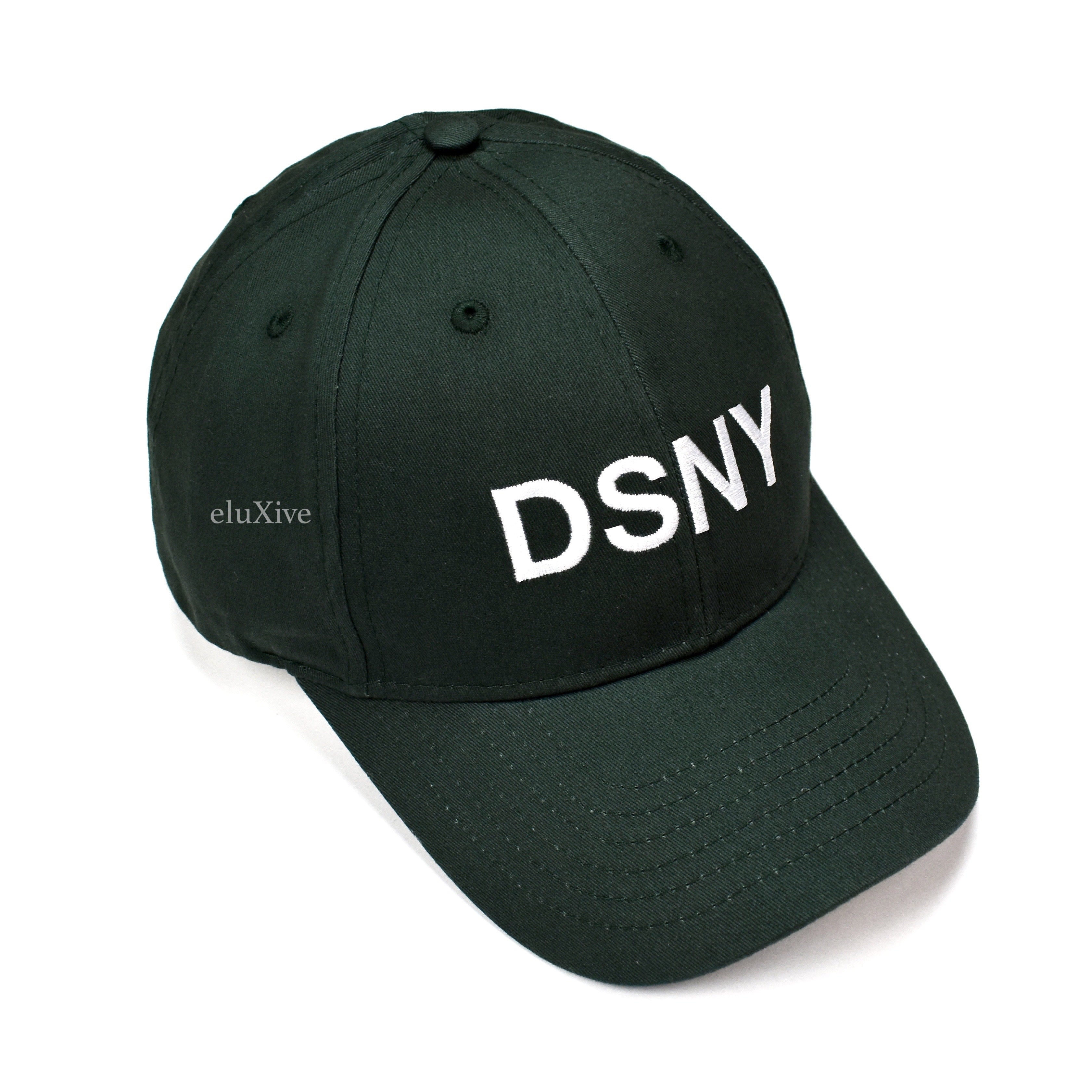 Heron Preston - Dark Green DSNY Logo Embroidered Dad Hat / Baseball Cap ...