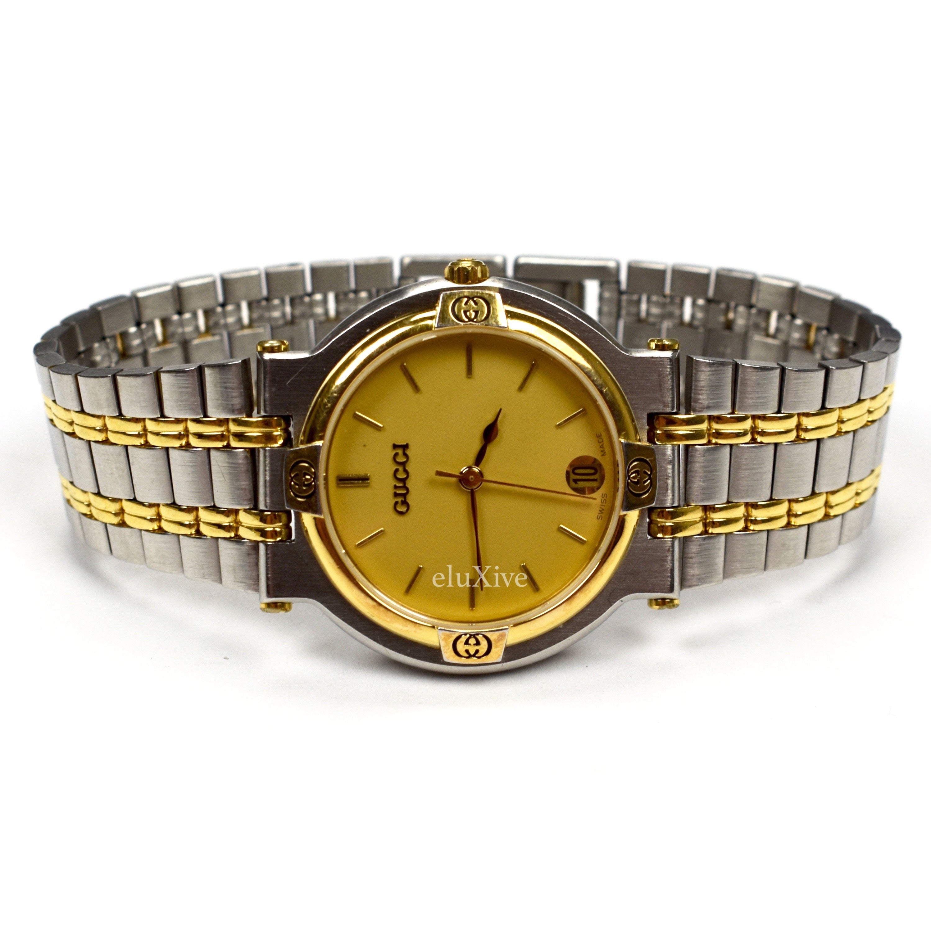 Gucci - 9000M Gold/Steel Champagne Dial Watch – eluXive